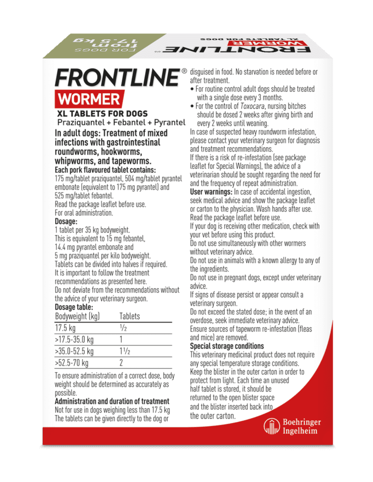 FRONTLINE® WORMER Treatment XL Dog - Pack of 2 | The PharmPet Co