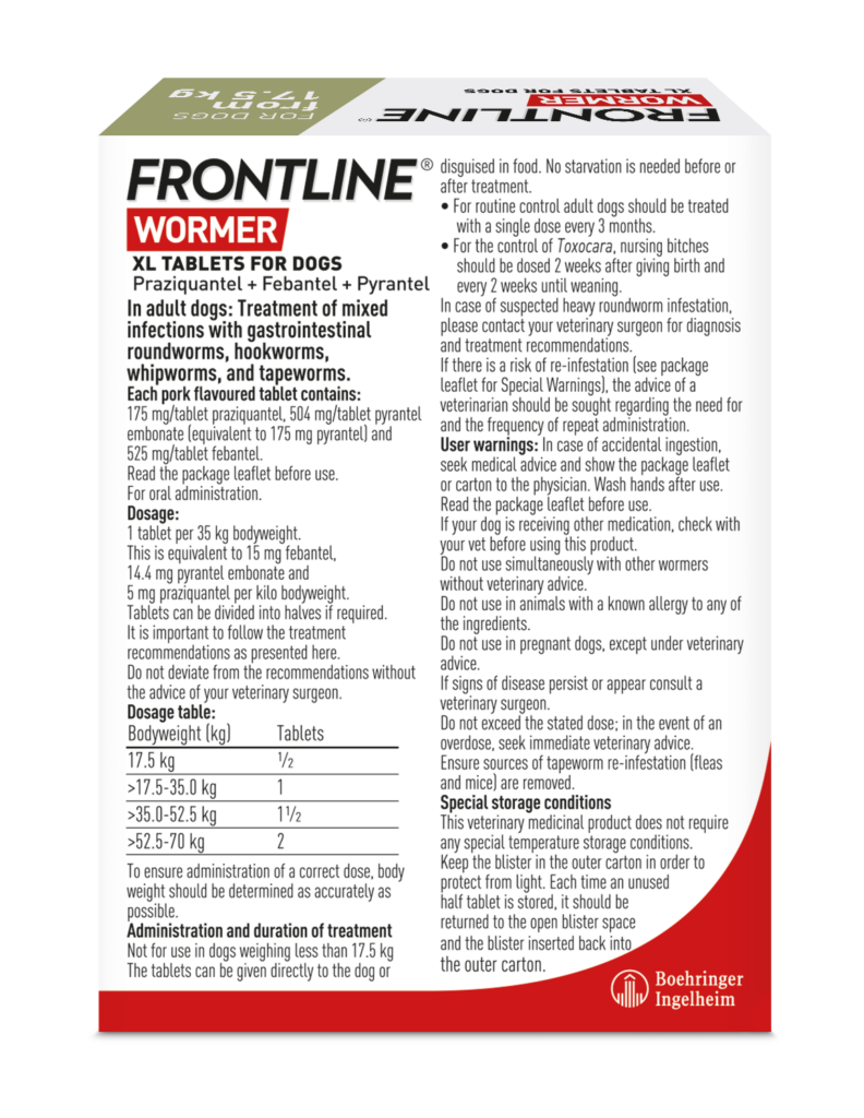 FRONTLINE® WORMER Treatment XL Dog - Pack of 2 | The PharmPet Co